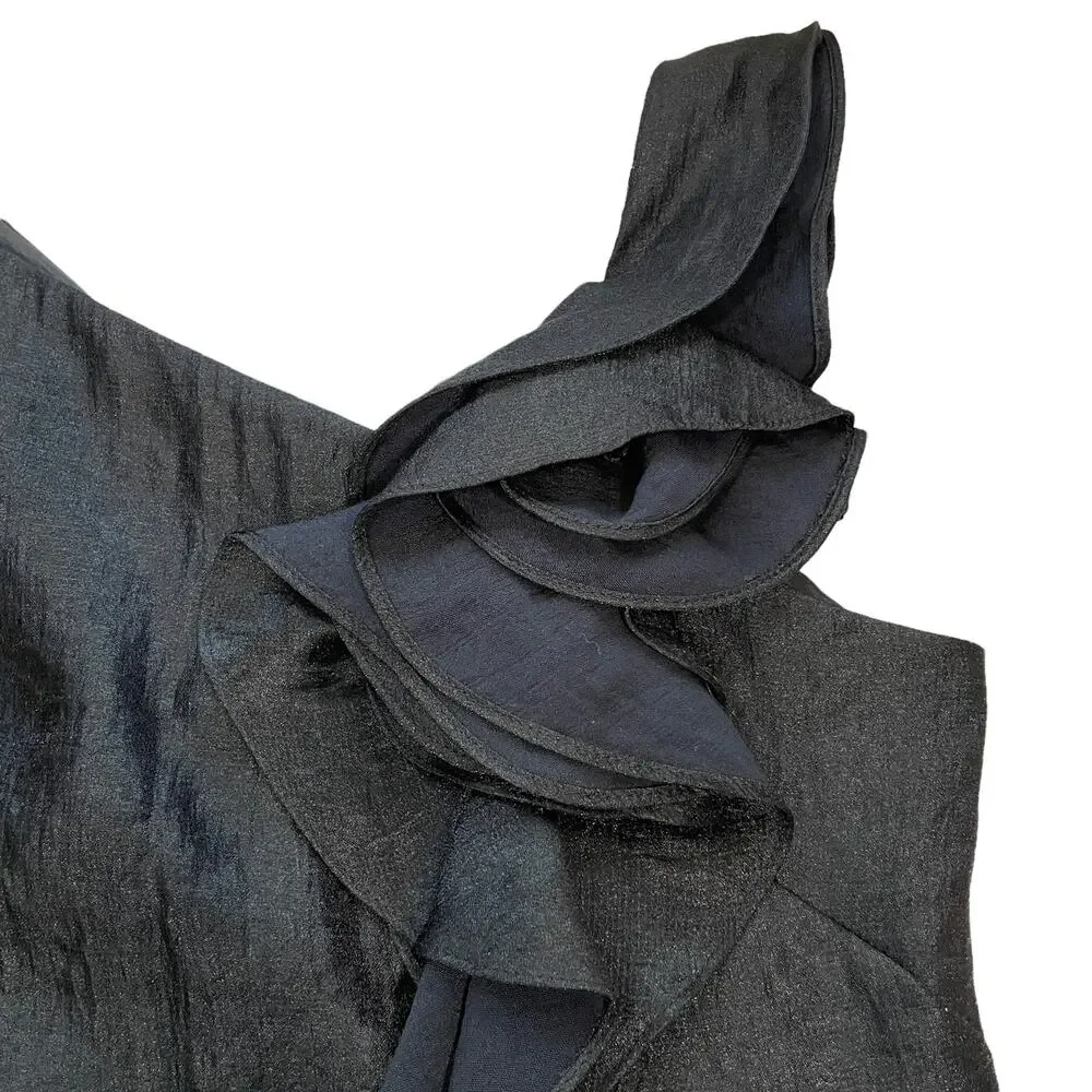 London Times | Dresses | London Times Black Asymmetrical Neckline ...